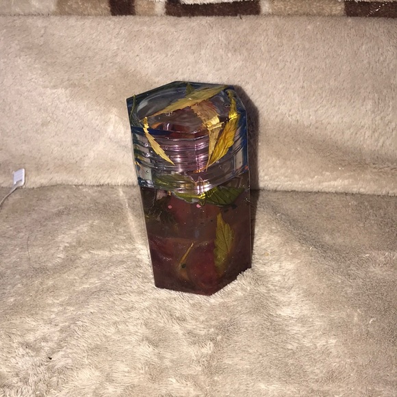 jfone8 | Office | Custom Epoxy Jar Hex Shape With My Favorite Leaves ...